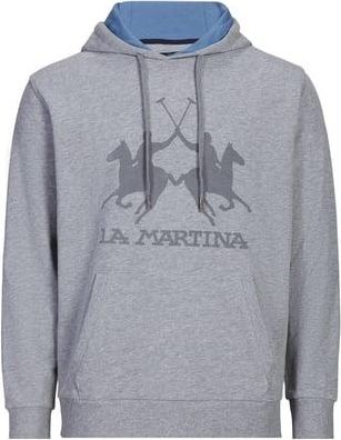 La Martina Kapuzenpullover mit Logo von La Martina aus Baumwollmischung in Grau
