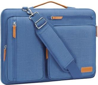 Mosiso Sacoche Ordinateur Portable,Sacoche PC Portable 15-15,6 Pouces Compatible avec MacBook Pro 16,HP,Dell,Sac Ordinateur Sac Messager C&ocirc;t&eacute; Ouvert avec 4 P