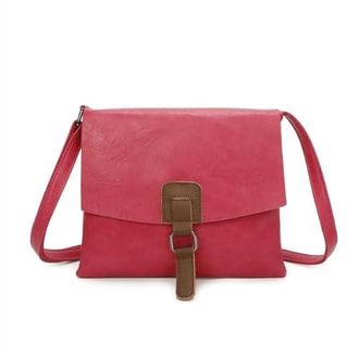 Generic Sac &agrave; bandouli&egrave;re en cuir vegan pour femme | Sac &agrave; bandouli&egrave;re pour femme | Sac messenger - Rose