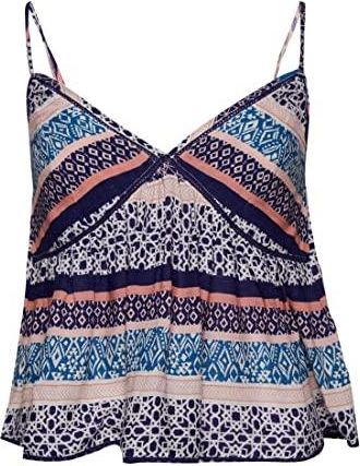 Superdry Vintage Tiered Cami Top Chemise Business, Imprimé linéaire Geo Border, 38 Femme