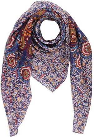 Freak Scene Foulard en coton Mandala bleu rouge 100x100cm &eacute;charpe carr&eacute;e