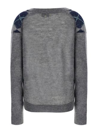 Shushu/Tong Diamond-Motif Mohair Blend Sweater - Gray