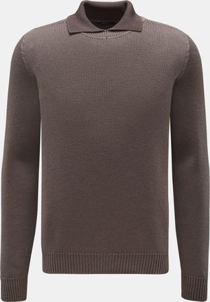 04651/ Herren - Pullover Foggy Mock graubraun