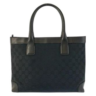 Gucci Pre-owned Schwarze GG Canvas Leder Tote Bag - - Pre-owned - Damen - Schwarzk - ONE SIZE