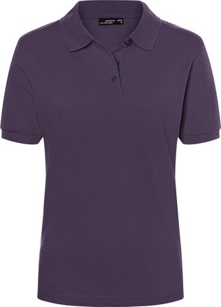 James & Nicholson Damenpolo Classic - Feines Piqué-Poloshirt mit gestrickten Bündchen | Farbe: aubergine | Grösse: M