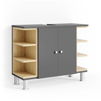 Vicco Meuble sous vasque simple Aquis, Anthracite, 79.6 x 64 cm, Vicco