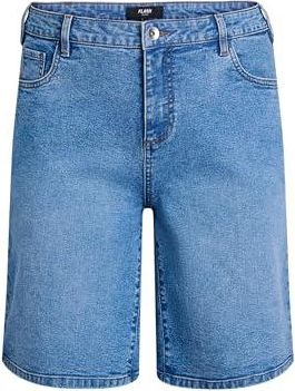 Zizzi Flash by Femme Grandes Tailles Denim Shorts Coupe Large Taille 42-60, Bleu jeans clair, 44 grande taille