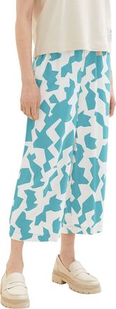 Tom Tailor Damen 1036866 Culotte Hose, 32146-Petrol Big Abstract Design, 38 / 26L