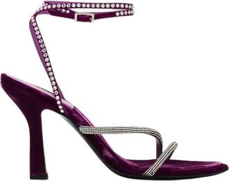 3Juin 3Juin, Femme, Chaussures, Rose, Taille: 39 1/2 EU Sandales &agrave; talons hauts en velours violet
