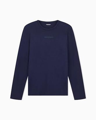 Emporio Armani Stretch Piquet T-Shirt, Bleu, L Homme