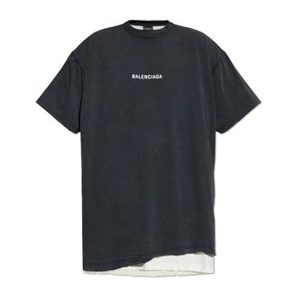 Balenciaga T-Shirt mit Logo - - Tops - Herren - Schwarzk - S