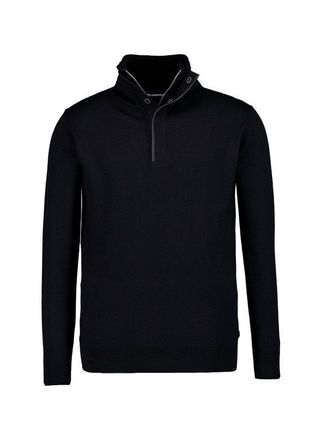 Karl Lagerfeld Herren Troyer schwarz Merinowolle unifarben