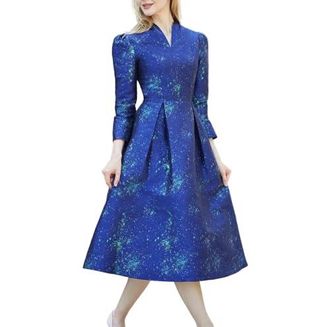 Generic Robe maxi texturée à manches longues pour femme - Tenue de soirée élégante, 1, XL