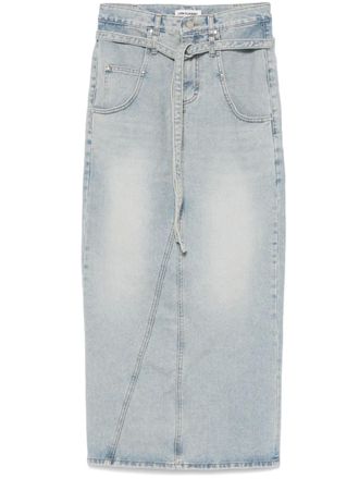 Low Classic jupe longue en jean à taille ceinturée - Bleu