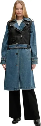 Desigual Femme, Manteaux, Bleu, Taille: 42 FR Denimbik Trench