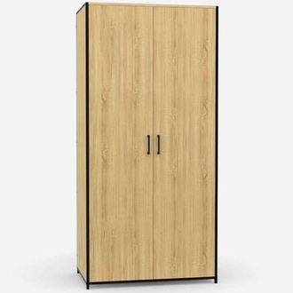 IDMarket Armoire 2 Portes Detroit penderie 80 cm avec &eacute;tag&egrave;res Rangement Maxi capacit&eacute; Design Industriel