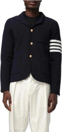 Thom Browne Veste Sport en Laine 4-Bar - Homme - Vestes - Bleu - Taille: 2XL