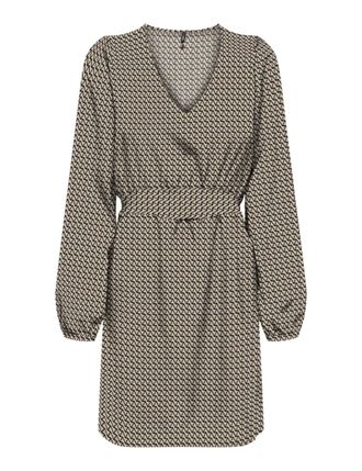 Only Damen Onlnova Life Elite L/S Siri Dress Kleid, Chipmunk/AOP:588 Breaker geo, L