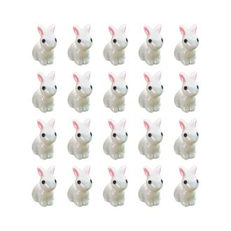 Healifty 35 st&uuml;cke Mini Kaninchen Figuren Harz hase Ornamente Miniatur Tier Kaninchen Kuchen Figuren fee Garten puppenhaus Dekorationen DIY Handwerk zubeh&ouml;r