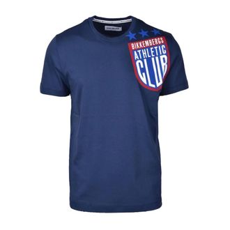 Dirk Bikkembergs Homme, Tops, Bleu, Taille: S T-shirt en Coton &Eacute;l&eacute;gant pour Homme