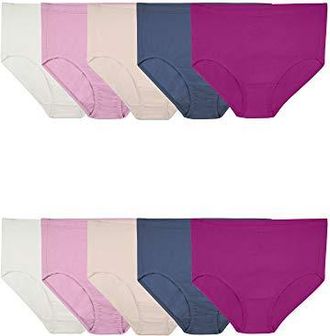 Fruit Of The Loom Womens Underwear Breathable Panties (Regular & Plus, Plus Size Brief-Cotton Mesh-10 Pack, 13