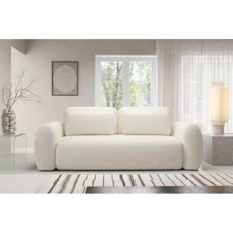 Fun M&ouml;bel Sofa 3-Sitzer mit Schlaffunktion gaston in Stoff Puente Ecru