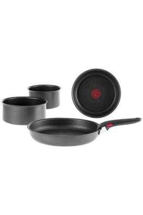 T-fal Pfannenset Ingenio Ultimate, Dunkelgrau, Metall, 5-teilig, nicht angegeben L, rund, Made in Europe, abnehmbarer Griff, backofengeeignet