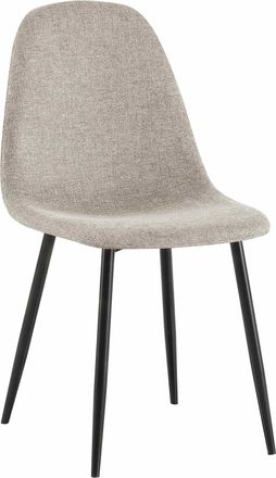 Clp Esszimmerstuhl gepolstert Napier, Küchenstuhl mit Rückenlehne und schwarzem Metallgestell, Polsterstuhl Esszimmer bis 150 kg belastbar, Farbe:Creme, M