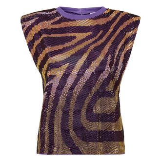 Philipp Plein Femme, Blouses et Chemises, Violet, Taille: 42 FR T-Shirt Col Rond