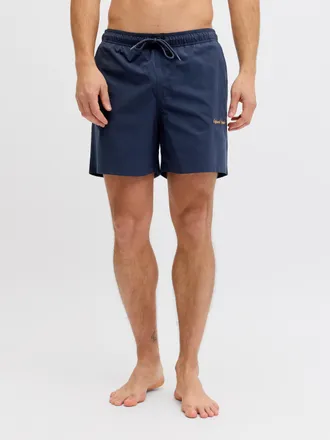 Jack & Jones Badeshorts JACK & JONES JPSTMAUI NORREBRO SWIM SHORTS, Herren, Gr. XXL, N-Gr, sky captain, Web, Polyester, unifarben, Badehosen Badeshorts