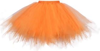 Generic Jupe Plissée Femme Tulle- Jupe Tutu Taille Elastique-Mini Jupe Sexy Femme Couleur Unie pour Fête Danse et Ballet Adulte Jupes Multi-Layer Bouffante Co