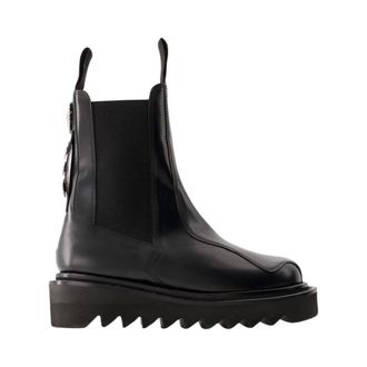Toga Archives Aj1146 Bottines Chelsea &agrave; plateforme - Femme - Chaussures - Noir - Taille: 35 EU