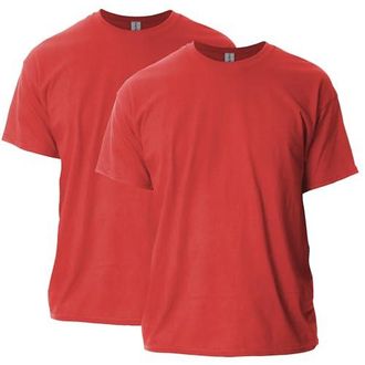 Gildan Mens Ultra Cotton Adult T-Shirt, 2-Pack, Red, X-Large
