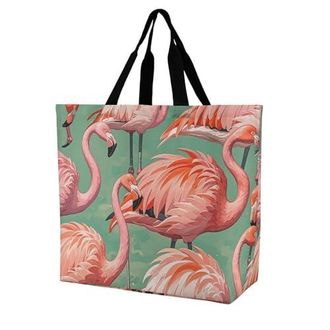 Generic Flamants Roses Adorables Sac Fourre-Tout D&eacute;contract&eacute; Sacs De Courses L&eacute;ger Sac Fourre Tout Pour Plage Quotidienne Voyage