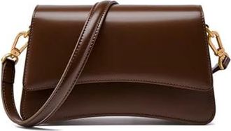 Generic Sacs à bandoulière vintage en cuir véritable pour femmes 2025 de luxe Designer Sacs à main carrés pour femmes, marron foncé, Taille unique