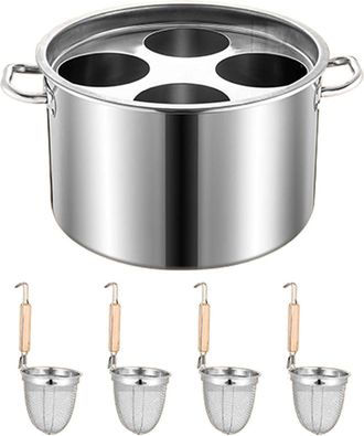 Generic Gastro-Nudelkocher, Nudeltopf aus Edelstahl mit Nudelkorb, Standard-4-Loch-Kochtopf für Nudelgerichte, Knödelkochen, 40 cm Nudeltopf, Suppentopf für a