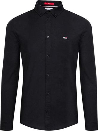 Tommy Jeans Homme, Chemises, Noir, Taille: XL Chemise Oxford Slim Stretch