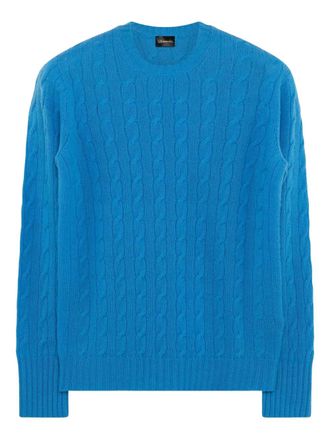 Drumohr pull en maille torsadée - Bleu