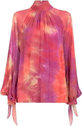 Roberto Cavalli Tie-Dye Top mit Mock Neck - - Blouses & Shirts - Damen - Rosa - S
