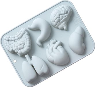 Generic Silikonformen F&uuml;r Gro&szlig;e Organformen - Simulation Menschlicher Organe Mit 6 Mulden F&uuml;r Wackelpudding, Schokolade, S&uuml;&szlig;igkeiten | -Backform F&uuml;r Kuchen, K