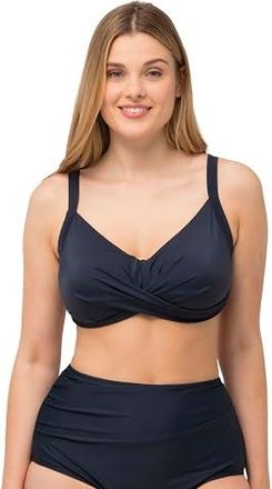 Ulla Popken Haut de Bikini Tina uni, Noir, 44 Femme