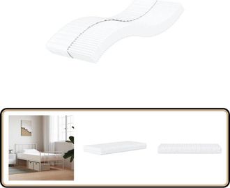 vidaXL Schaumstoffmatratze Weiß 90x200 cm Härtegrad H2 H3 - Schaumstoffmatratze - Matratze - Doppelbettmatratze - Matratzen Günstig - Liegekomfort