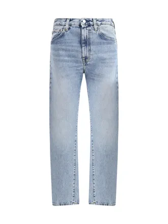 Toteme Womens Jeans Twisted Seam Worn Blue Cotton