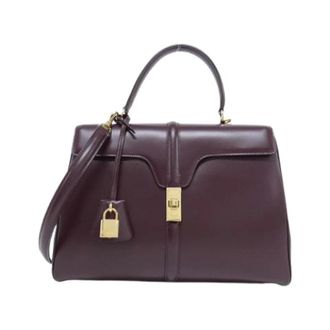 Celine Pre-owned Sac bandouli&egrave;re 16 Medium en cuir de veau - Femme - Pre-owned - Rouge - Taille: ONE Size