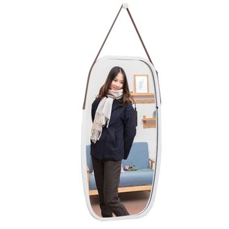 Generic Spiegel Ganzk&ouml;rperspiegel Wandspiegel Unregelm&auml;&szlig;iger f&uuml;r Wohnzimmer Schlafzimmer Eingangsbereich Dekoration(White,78x44 cm)