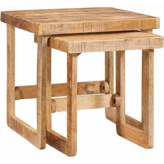 vidaXL Vidaxl - Tables dappoint Marron bois de manguier massif