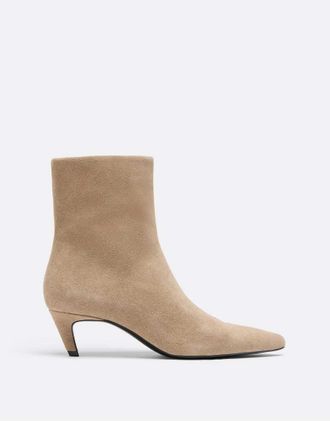Stradivarius Bottines &agrave; talon kitten en taupe-Neutre