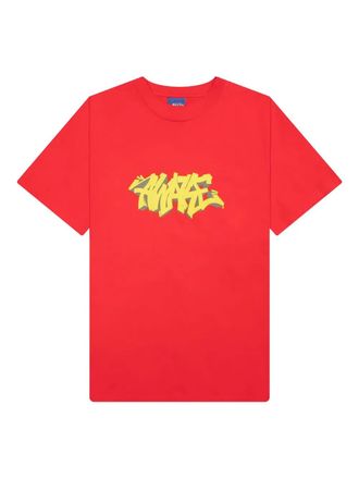 Awake NY T-Shirt mit Graffiti-Print - Rot