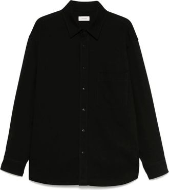 Christophe Lemaire Homme, Chemises, Noir, Taille: M Chemise Noire &agrave; Boutons &Eacute;paule Tombante