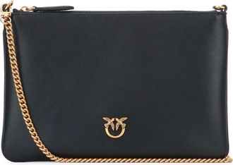 Pinko Pinko, Femme, Sacs, Noir, Taille: ONE Size Flat Classic Vitello Seta